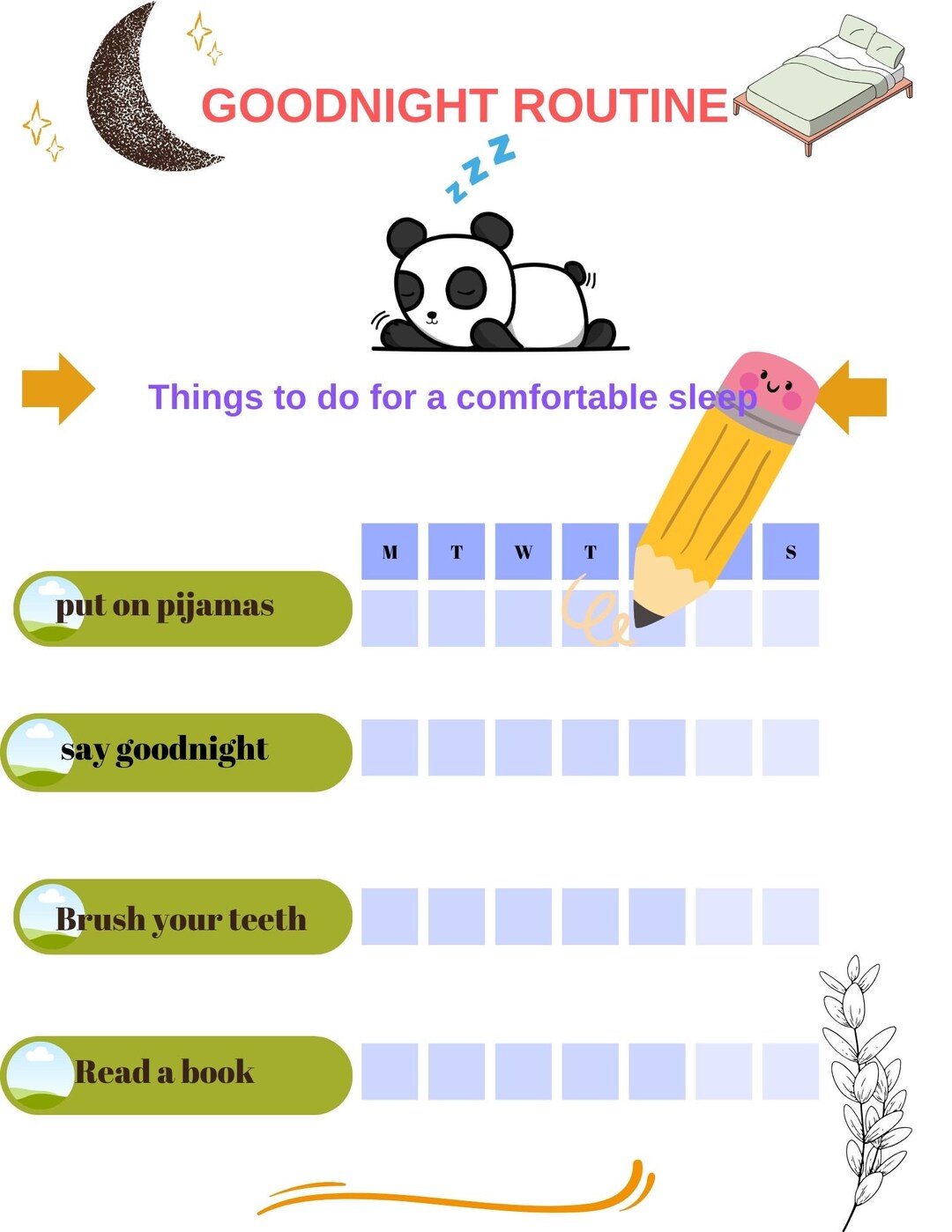 Daily Routine Printable / Printable Routine / Printable Kids Routine ...