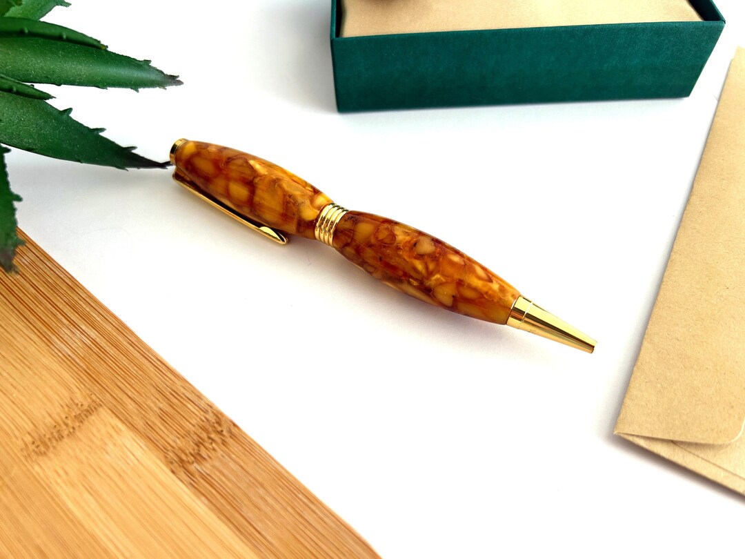 Amber Pen Made of Natural Amber/ Ballpoint Amber Pen/baltic Amber/amber ...