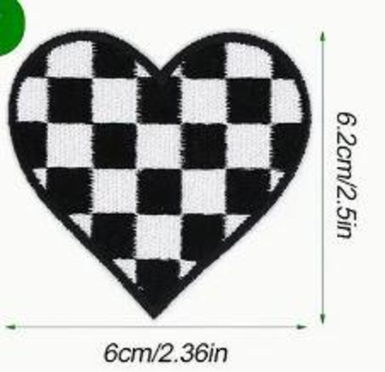 Black & White Checkerboard Heart Iron-on Patches - Etsy