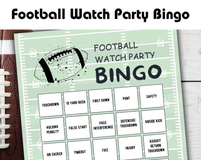 Football Fever Bingo Cards - Tailgating or Super Bowl Watch Party Game ...