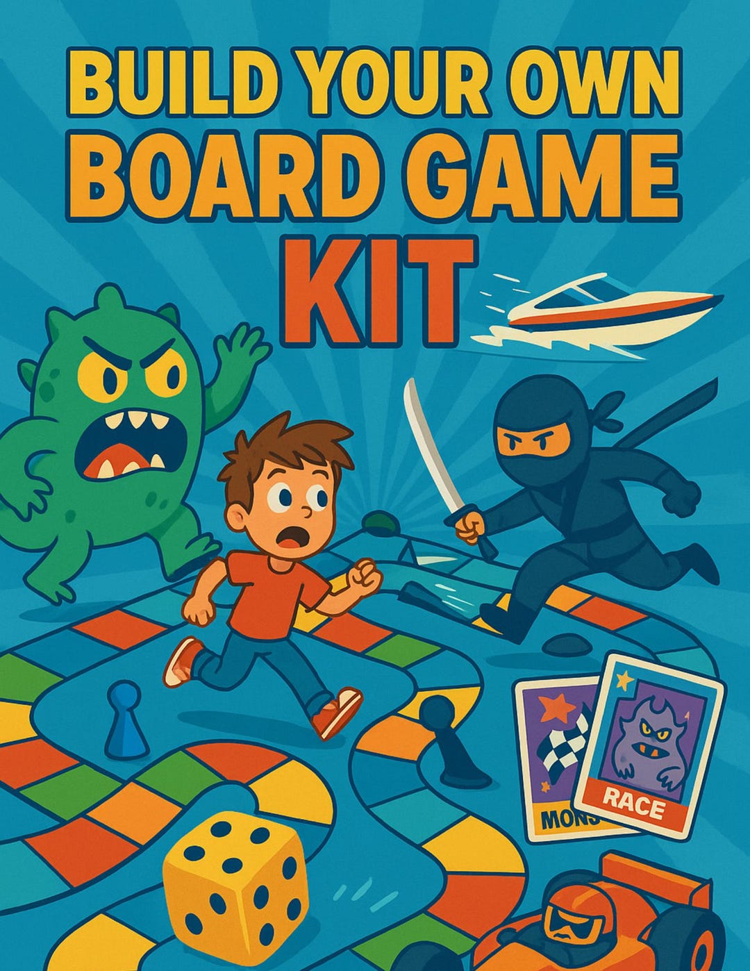 Kids Board Game Builder Kit, Printable DIY Board Game, Educational ...