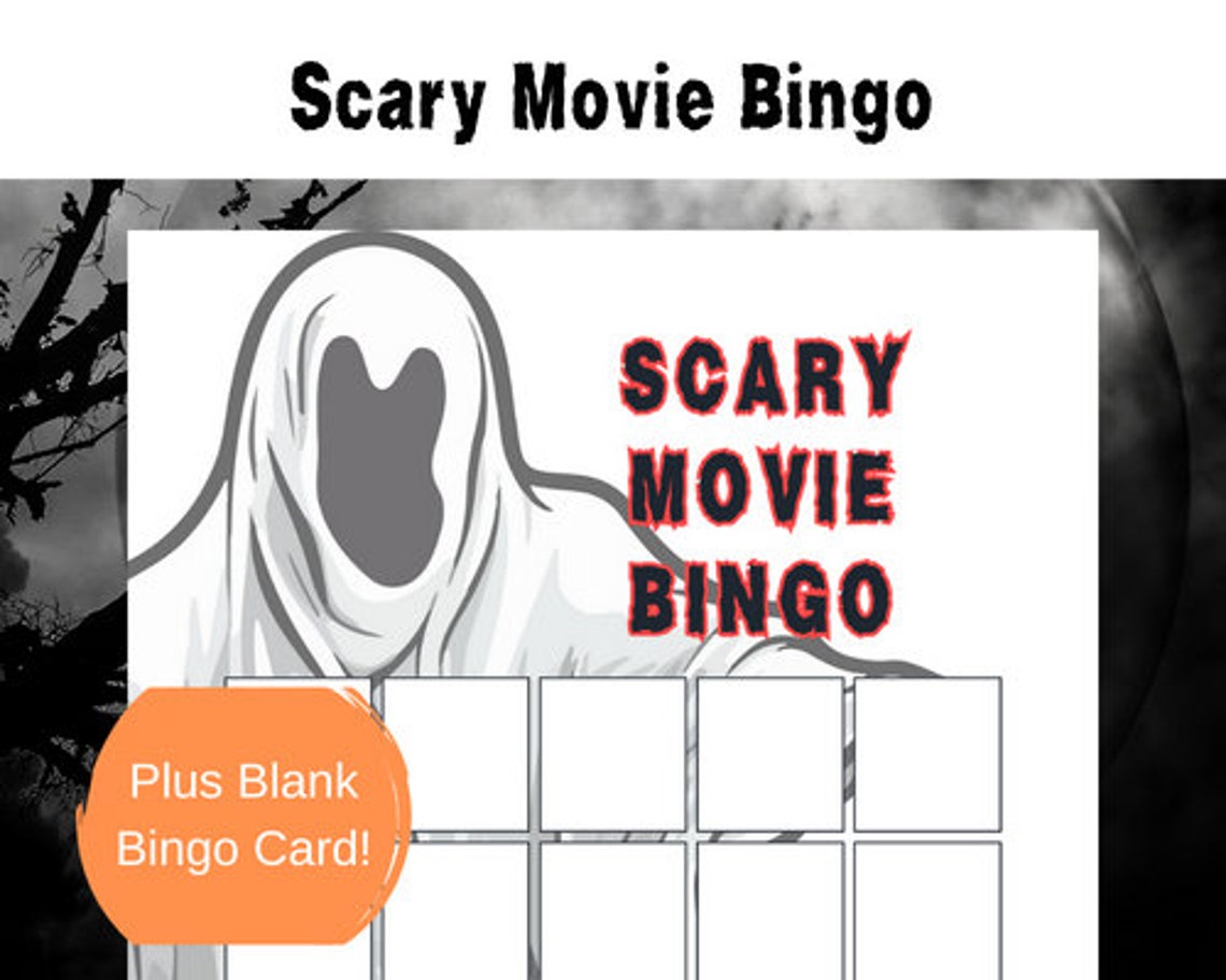 Scary Movie Bingo Cards - Halloween Horror Movie Watch Party Scavenger ...