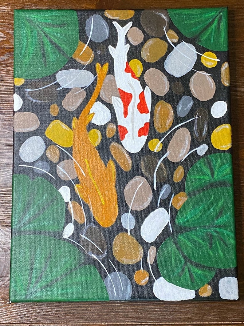 Acrylic Koi Painting - Etsy