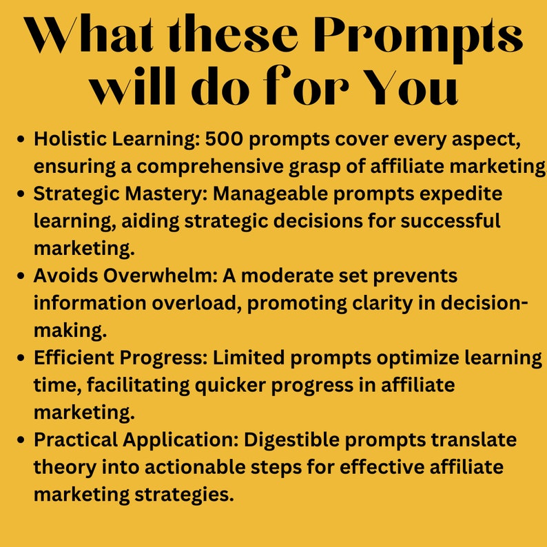 Chatgpt Prompts for the Beginner Online Affiliate Marketing - Etsy