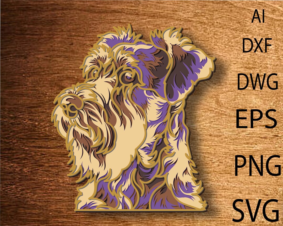 Airedale Terrier Multilayer SVG File, 3D Layered Airedale ,airedale ...