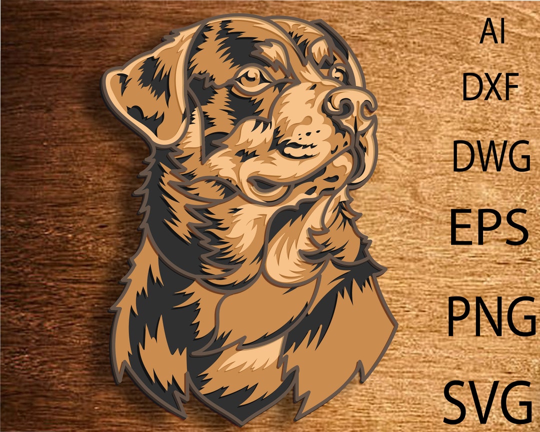 Rottweiler Dog Multilayer SVG: Laser Cut 3D Mandala (digital Download ...