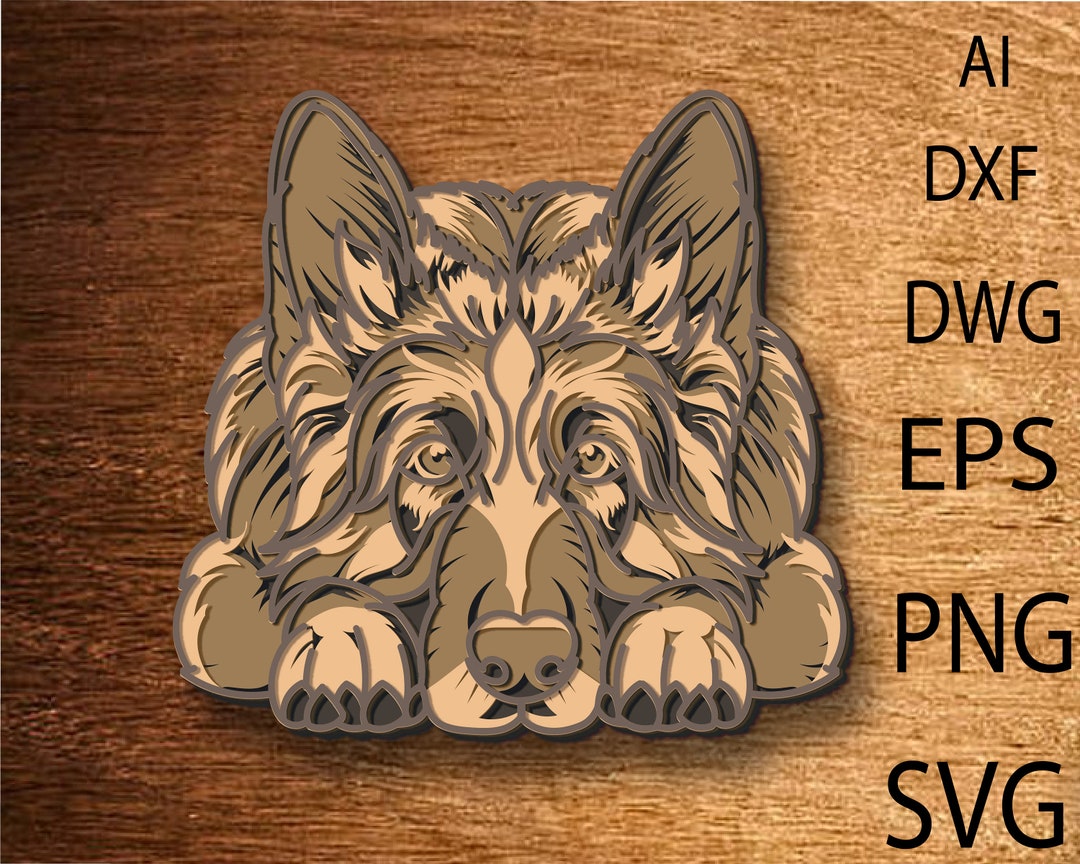 German Shepherd Multilayer SVG,3D Mandala,laser Cut,paper Cut File,diy ...