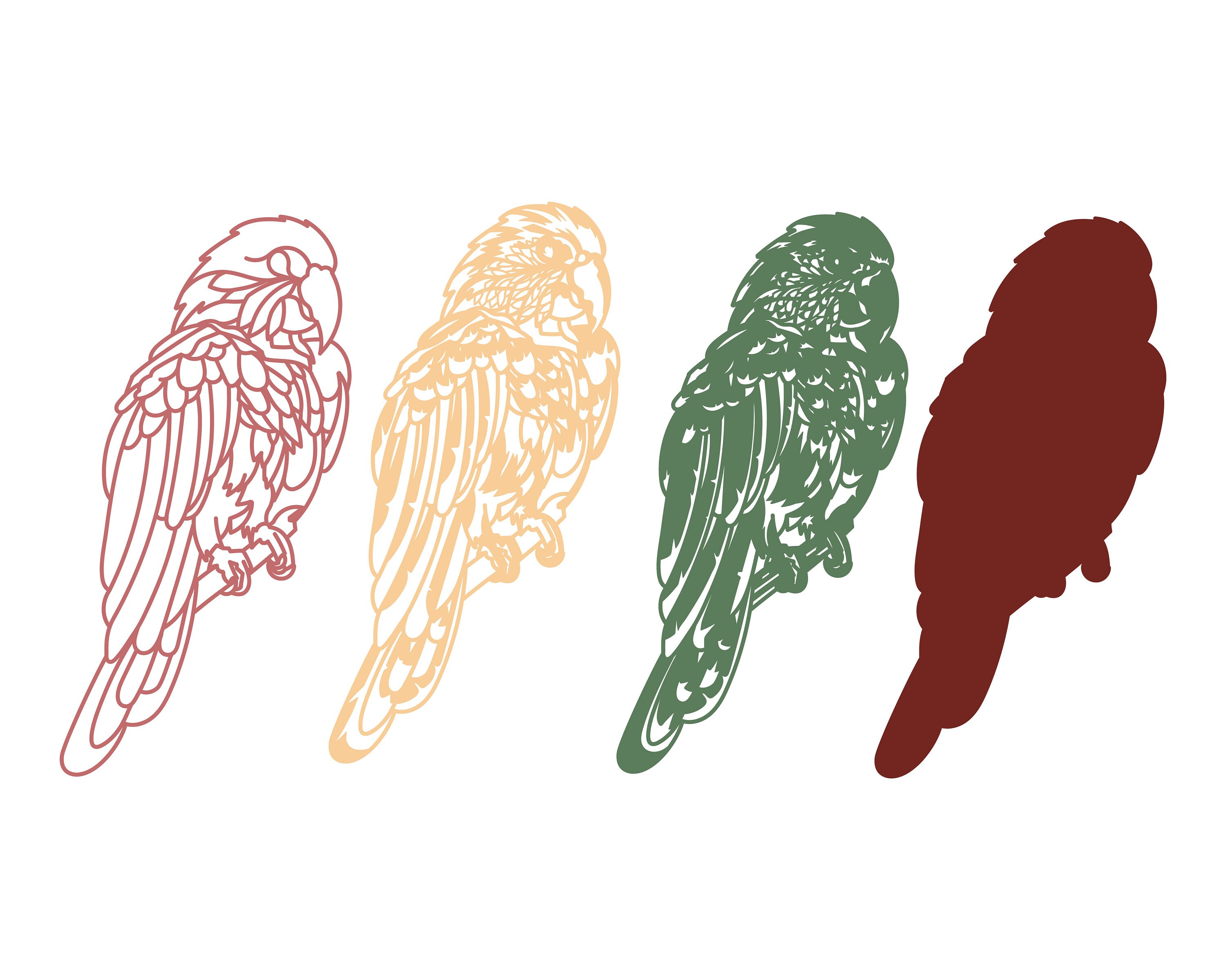Parrot Multilayer SVG,3D Mandala,laser Cut,paper Cut File,diy,plywood ...