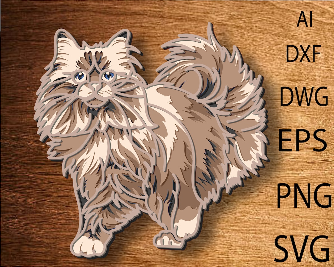3D Layered Cat SVG: Mandala Plywood Cut File (digital Download) - Etsy