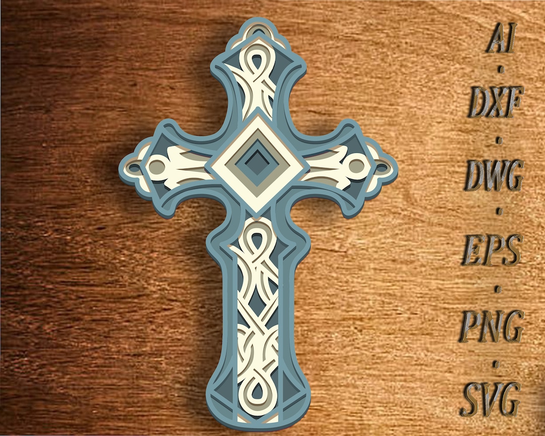 3D Cross Mandala SVG Cross,3d Layered , Multilayer Svg,cross Paper Cut ...