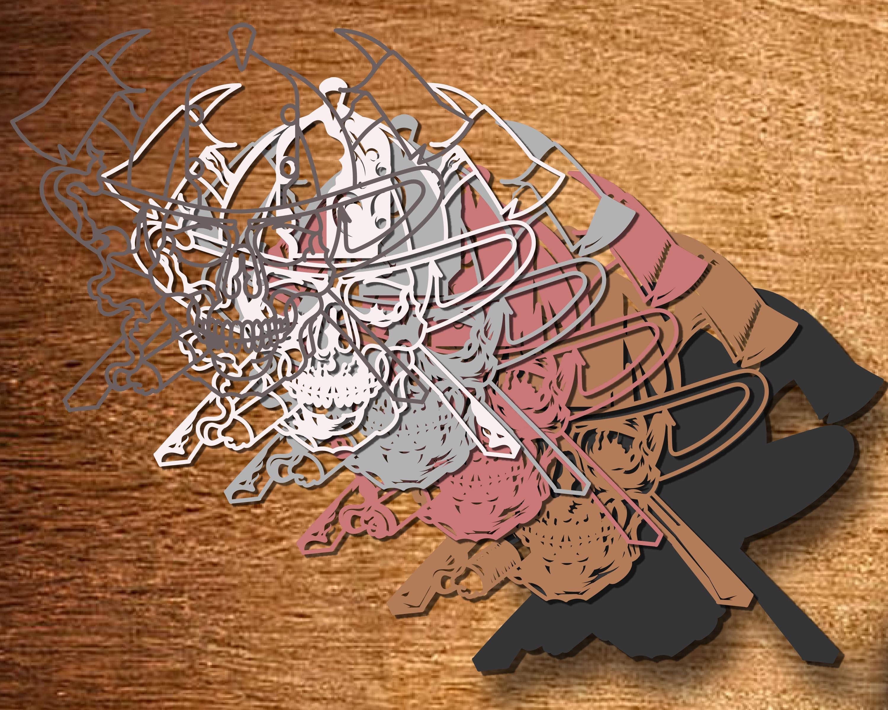 Firefighter Multilayer SVG,3D Mandala,laser Cut,paper Cut File,plywood ...