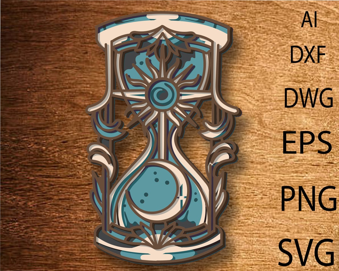 Hourglass Multilayer SVG, Hourglass Cut File,hourglass Laser Cut 3D ...