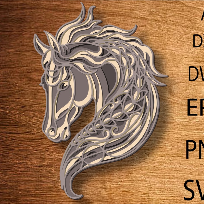 Layered Horse Laser Cut - Etsy