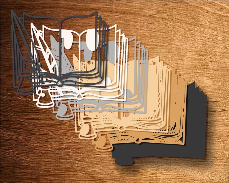 Book Multilayer SVG,3D Mandala,laser Cut,paper Cut File,plywood Cutting ...