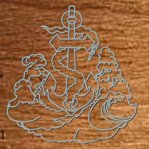 Anchor Multilayer Svg,laser Cut File,3d Layered DXF Laser Cut,anchor ...