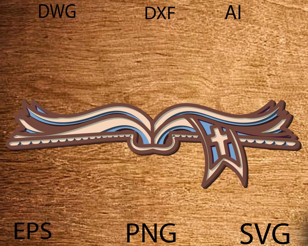 Bible Multilayer SVG File, 3D Layered Bible,the Revealed Book,laser ...