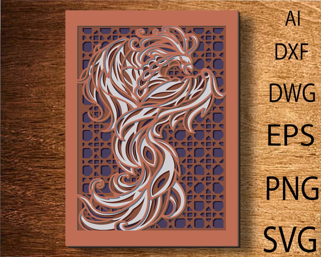 Phoenix Multilayer SVG, Fire Bird, Fire, Laser Cut File, Multilayer ...