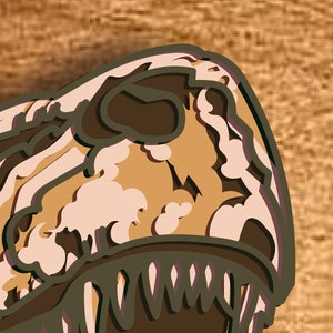 T-rex Multilayer Svg,laser Cut File,3d Layered DXF Laser Cut,t-rex ...