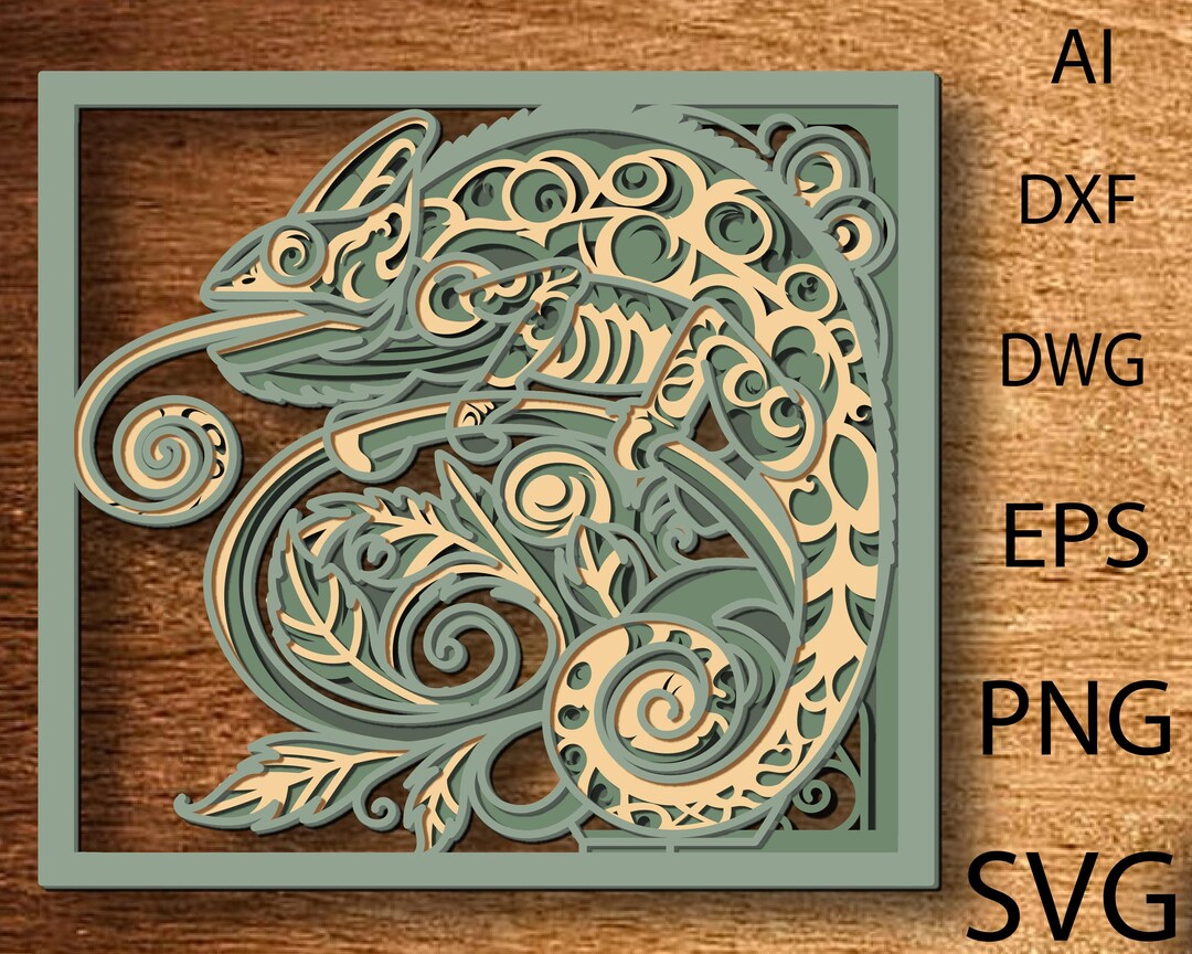Chameleon Multilayer SVG: Laser Cut File, CNC, Wall Art (digital ...