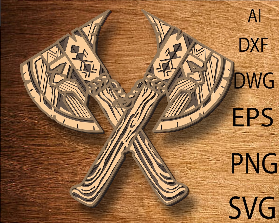 Viking Ax Multilayer SVG File,3d Layer Viking Ax SVG, Digital Download ...