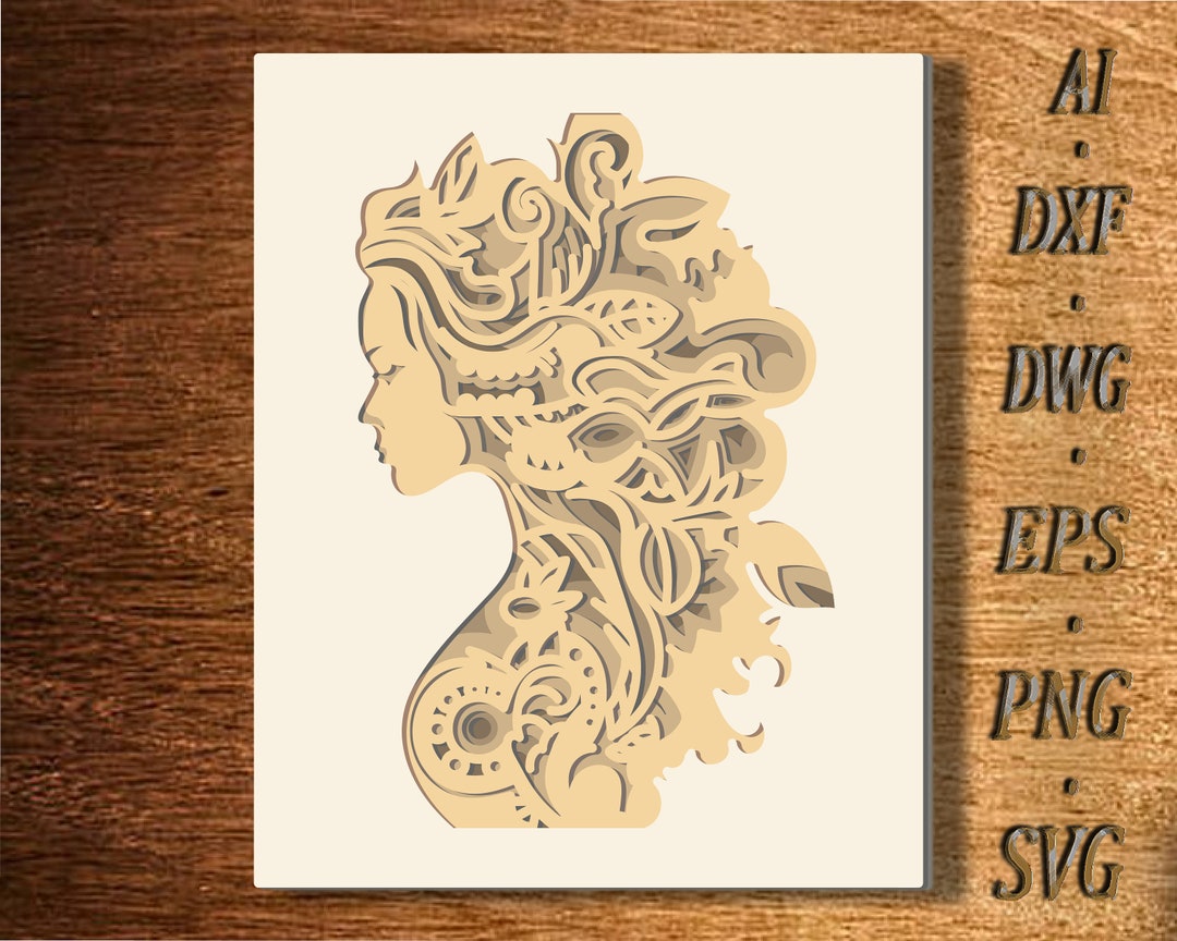 Multilayer Laser Cut File, Woman Dxf File, SVG Ai EPS Dxf Laser Cut ...