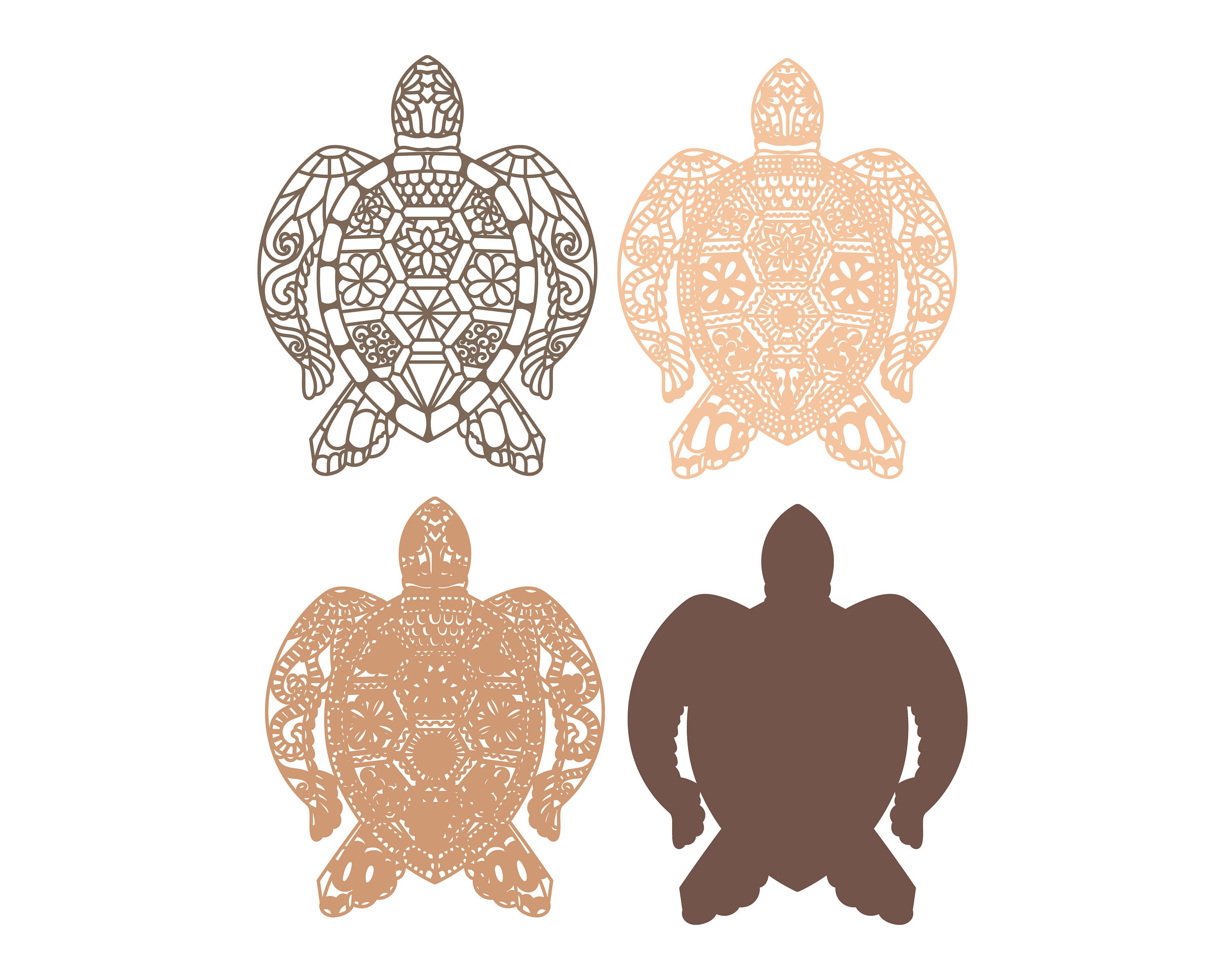 Sea Turtle Laser Cut File Multilayer SVG Instant Download - Etsy Canada