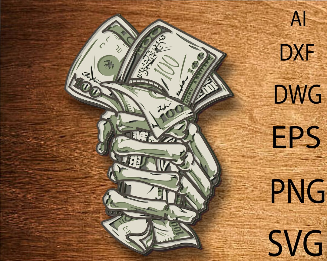 Skeleton Hand Multilayer SVG,3D Layer Skeleton Hand ,mandala Laser Cut ...