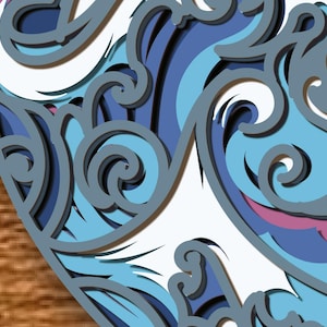 Ocean Heart Multilayer SVG Files,svg File ,paper Cut, Files for Laser ...