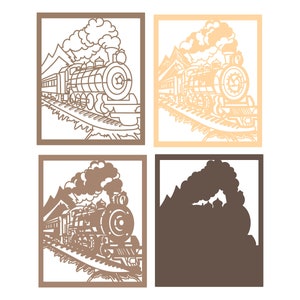 Train Multilayer SVG. Train Cut File. 3D Layer.plywood Cutting. Paper ...