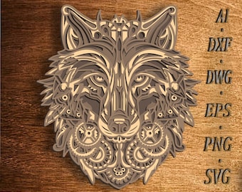 Wolf SVG DXF, Animals Cut File for Laser, Dxf for Plasma, Wolves Cnc ...