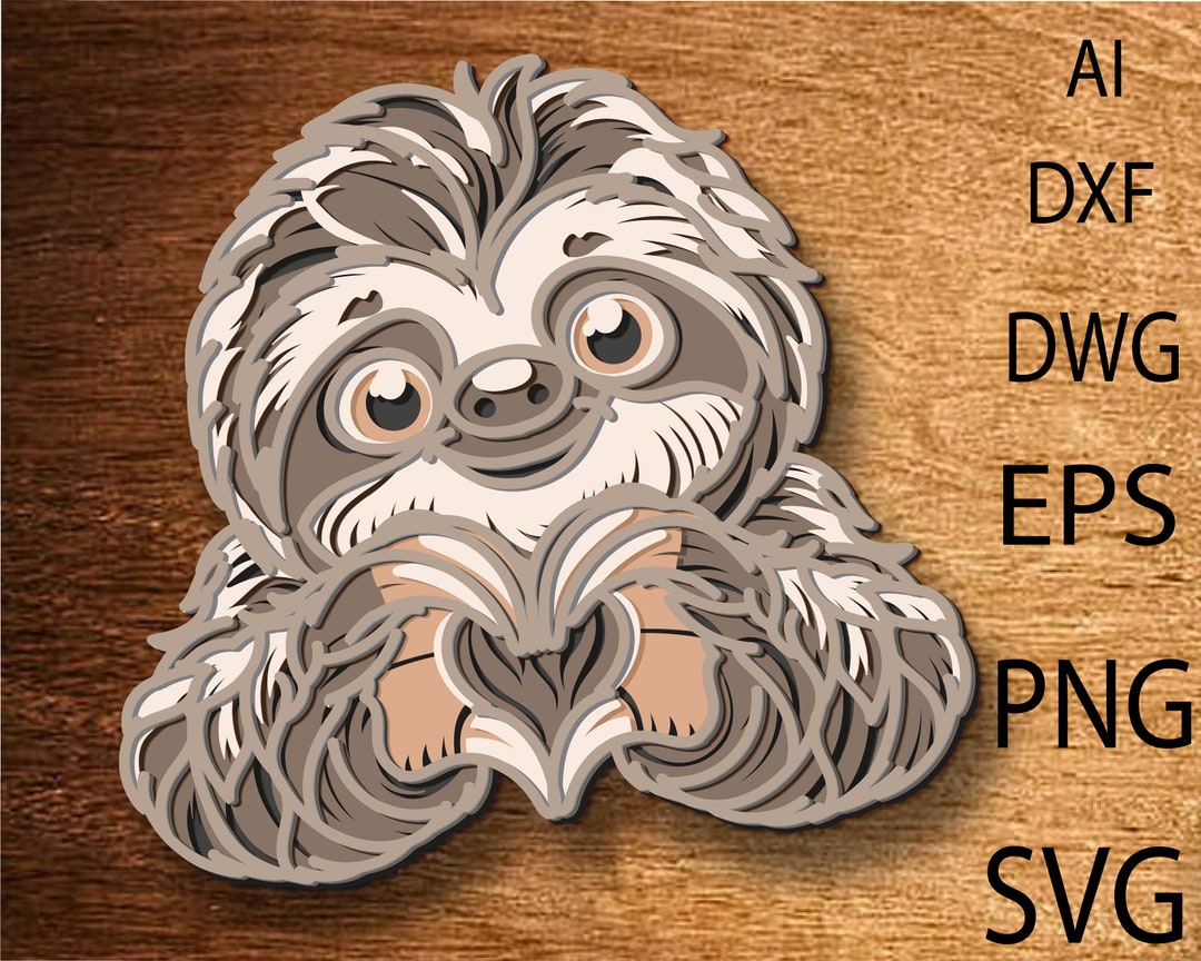 Sloth Multilayer SVG: 3D Mandala Laser Cut File (digital Download) - Etsy