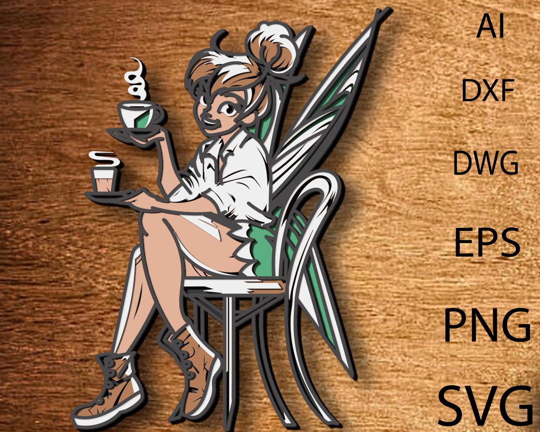 Coffee Fairy Multilayer SVG,3D Mandala,laser Cut,paper Cut File,diy ...