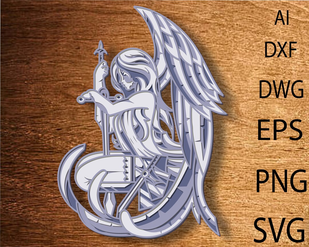 Angel Multilayer Svg,angel Mandala, Multilayer Angel for Laser Cutting ...