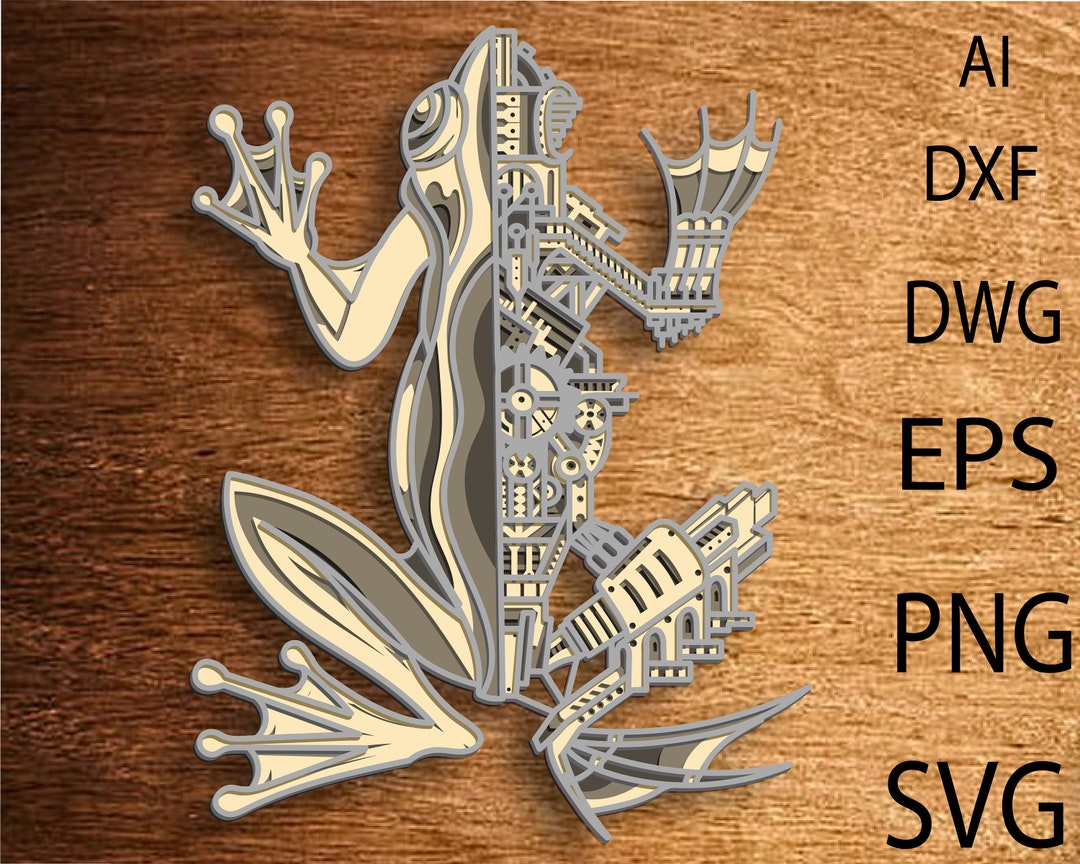 3D Frog Mandala SVG Lion,3d Layered Frog, Multilayer Svg Files,frog ...