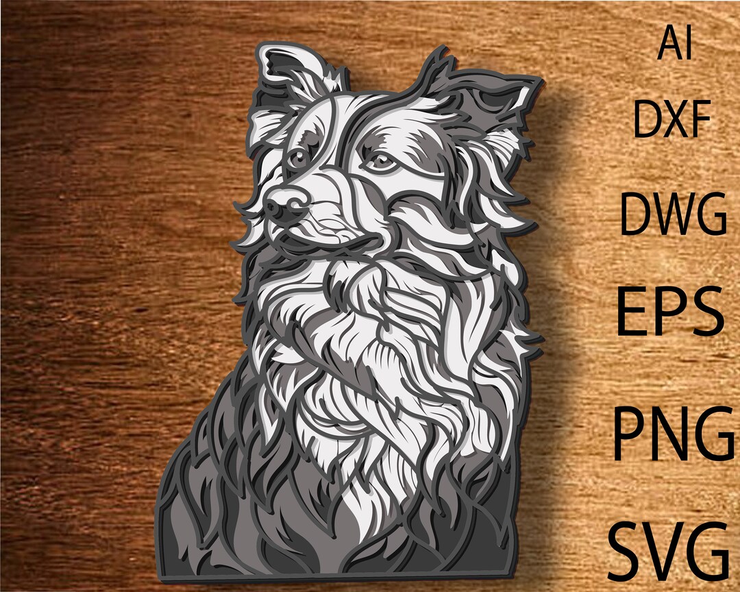 Border Collie Multilayer SVG. Digital File Border Collie Dog Laser File ...