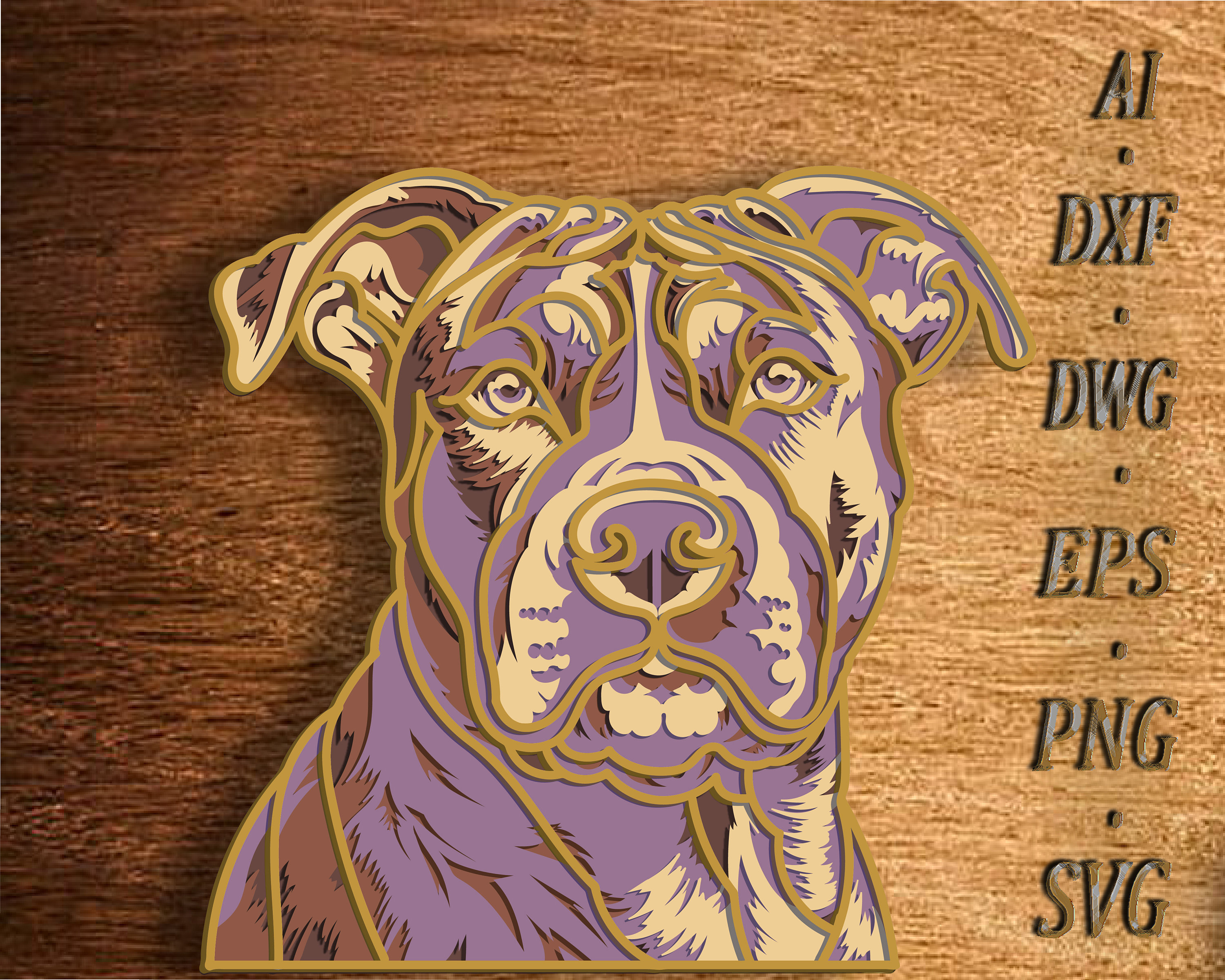 Pitbull Multilayer SVG,3D Mandala,laser Cut,paper Cut File,diy,plywood ...