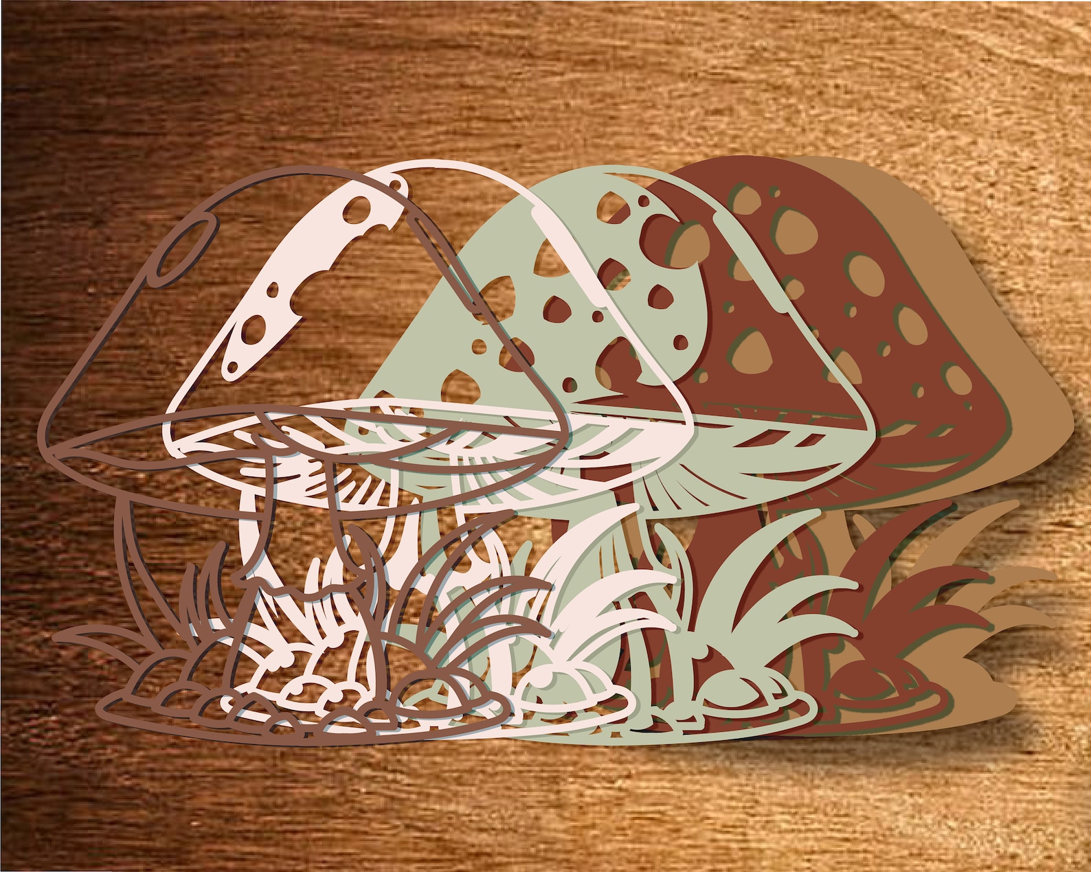 Mushroom Multilayer SVG,3D Mandala,laser Cut,paper Cut File,diy,plywood ...