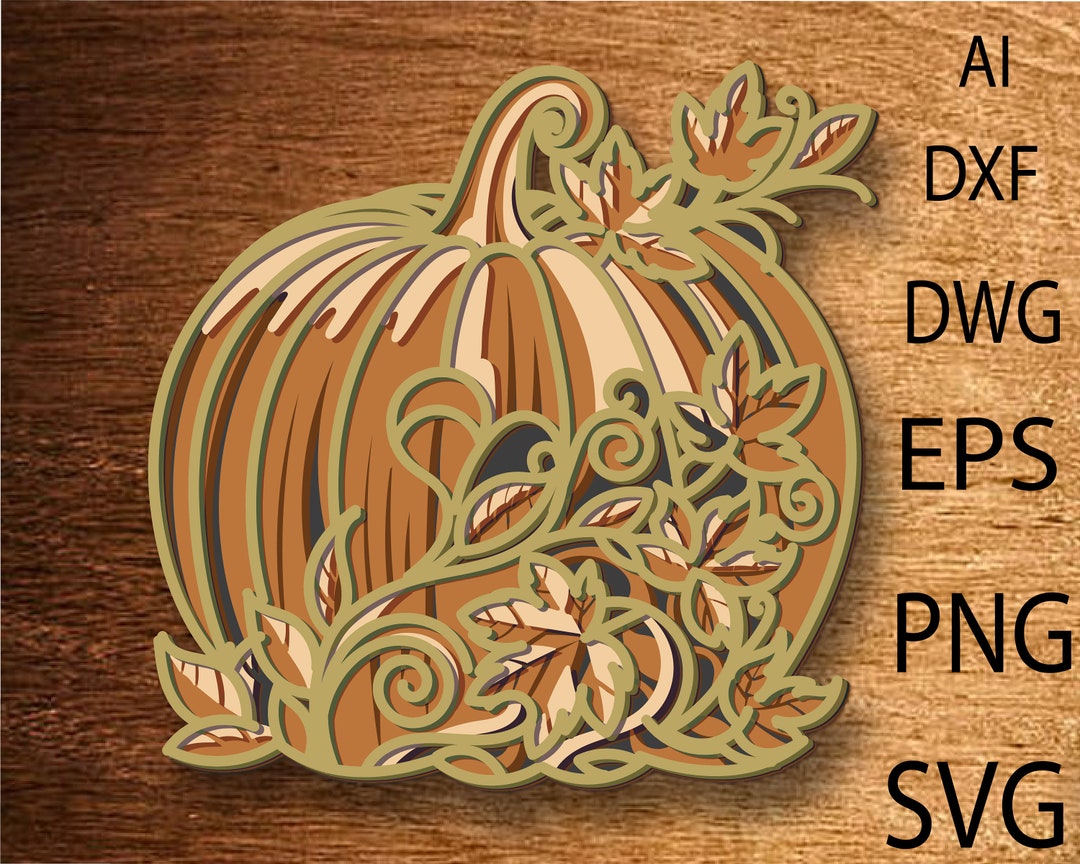 Calabaza multicapa svg, corte láser, calabaza en capas 3D, corte de ...