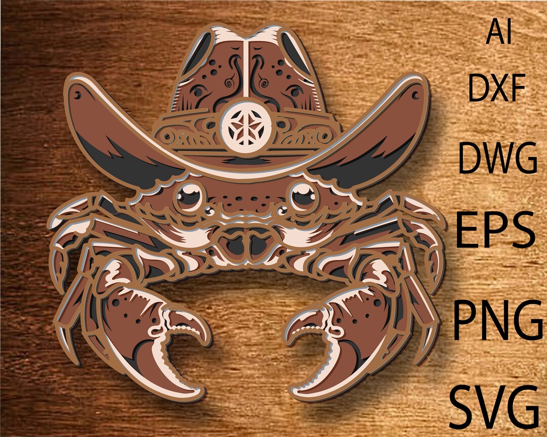 Layered Crab Laser Cut Files Svg Dxf,cricut Cut Files Cnc Files,crab ...