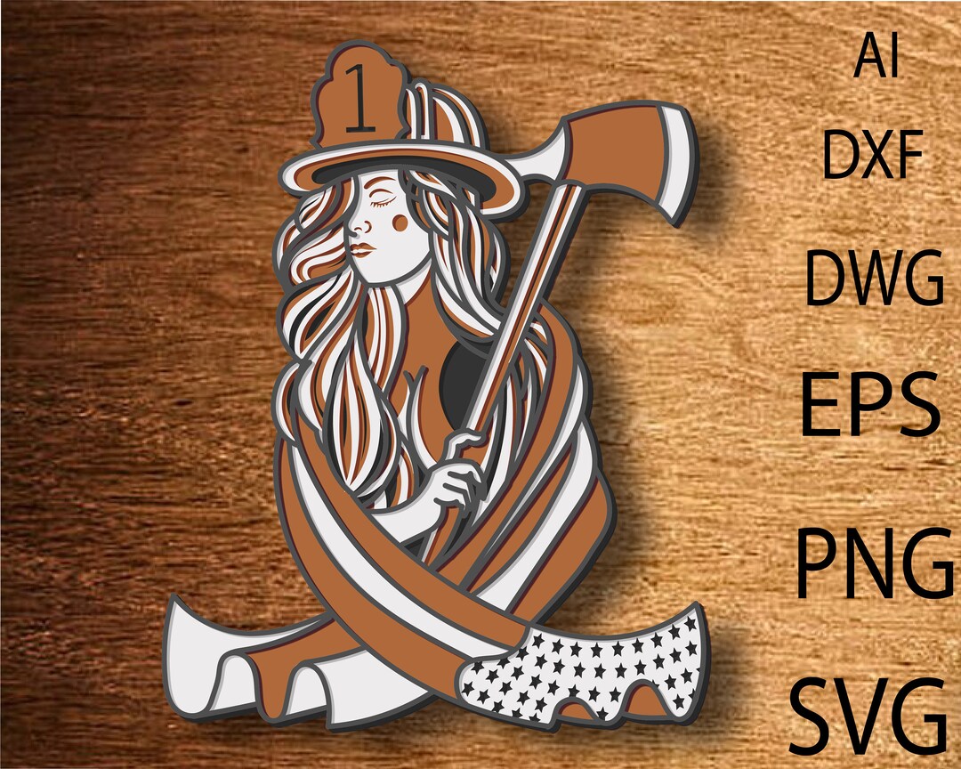 Firefighter Girl Multilayer SVG,3D Mandala,laser Cut,paper Cut File,diy ...