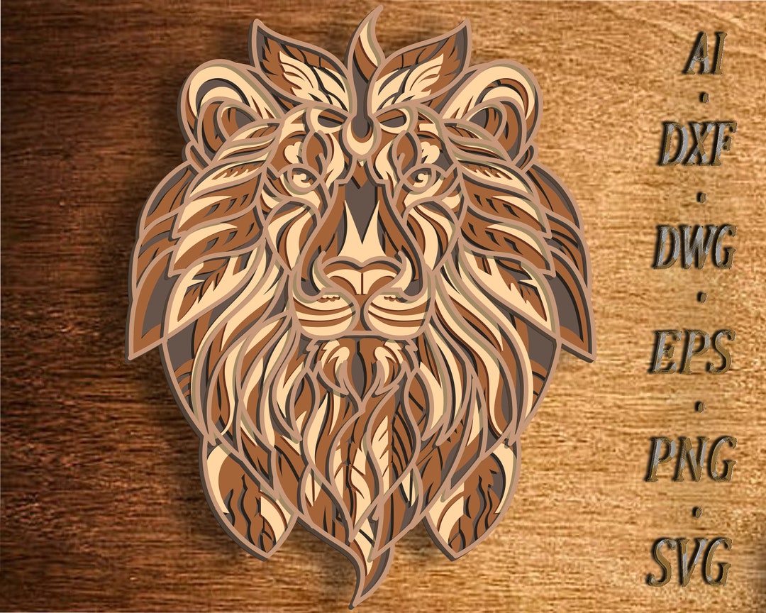 Lion Multilayer SVG — 3D Multilayer Panel, SVG Files for Cutting,lion ...