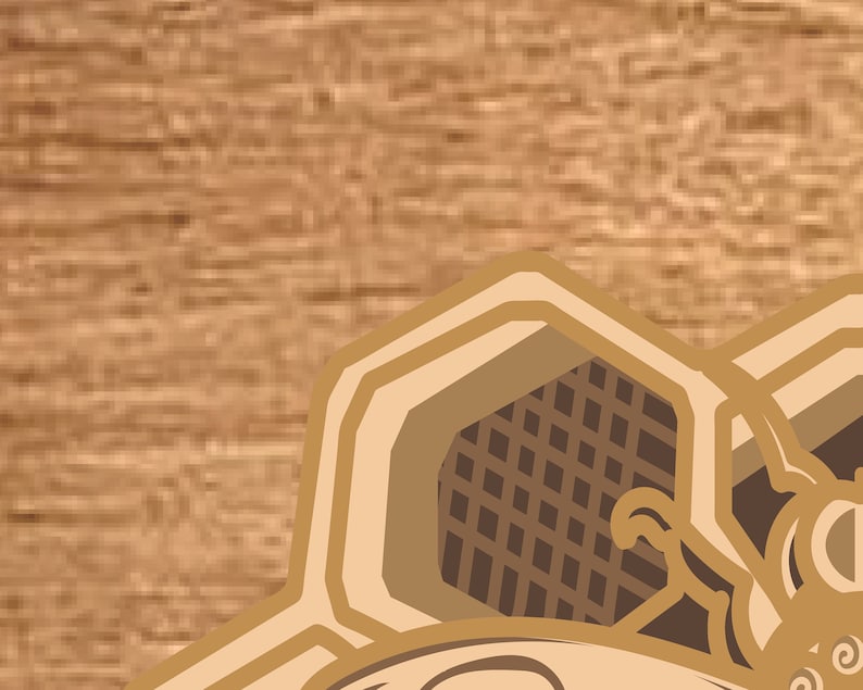 3D Bee Mandala SVG, Laser Cut File, Multilayer Zentangle (digital ...