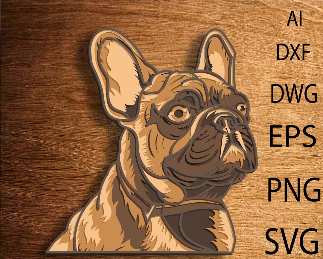 French Bulldog Multilayer SVG File, 3D Layered Bulldog, Multilayer File ...