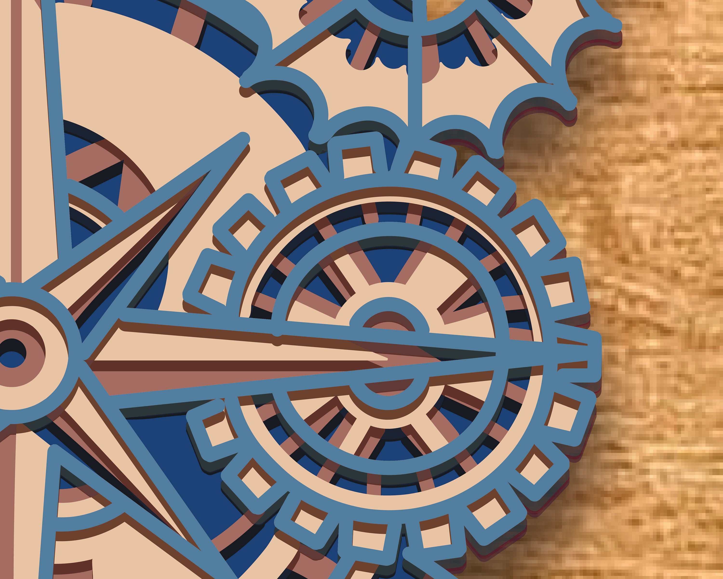 Compass Multilayer SVG ,compass Laser Cut File,compass Mandala ...