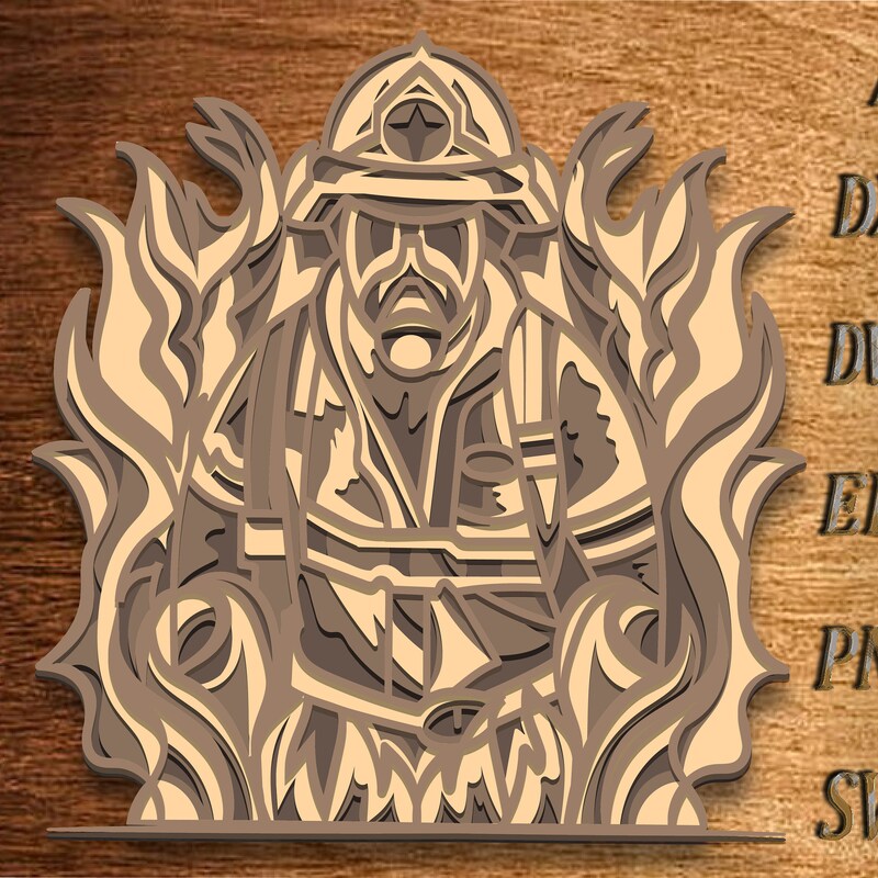 Firefighter Laser Svg - Etsy