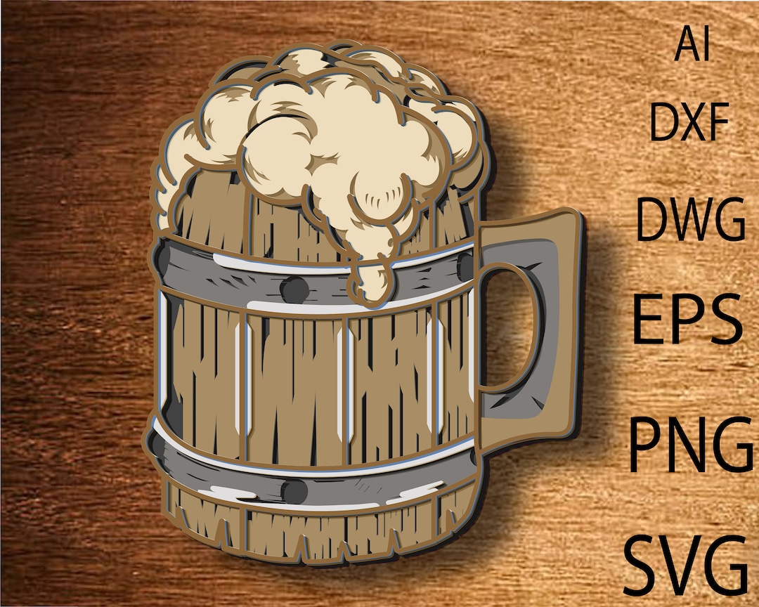 Beer 3D Layers SVG File ,laser Cut Home Decor,3d Layer Beer ,beer SVG ...