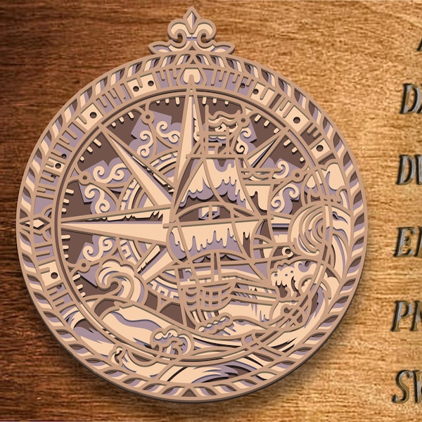 Layered Compass Svg - Etsy