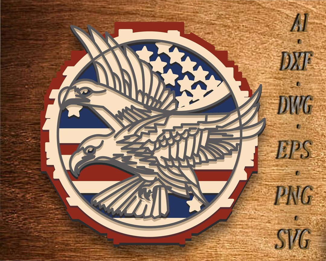 Eagle American Flag Multilayer SVG Laser Cut File (digital Download) - Etsy