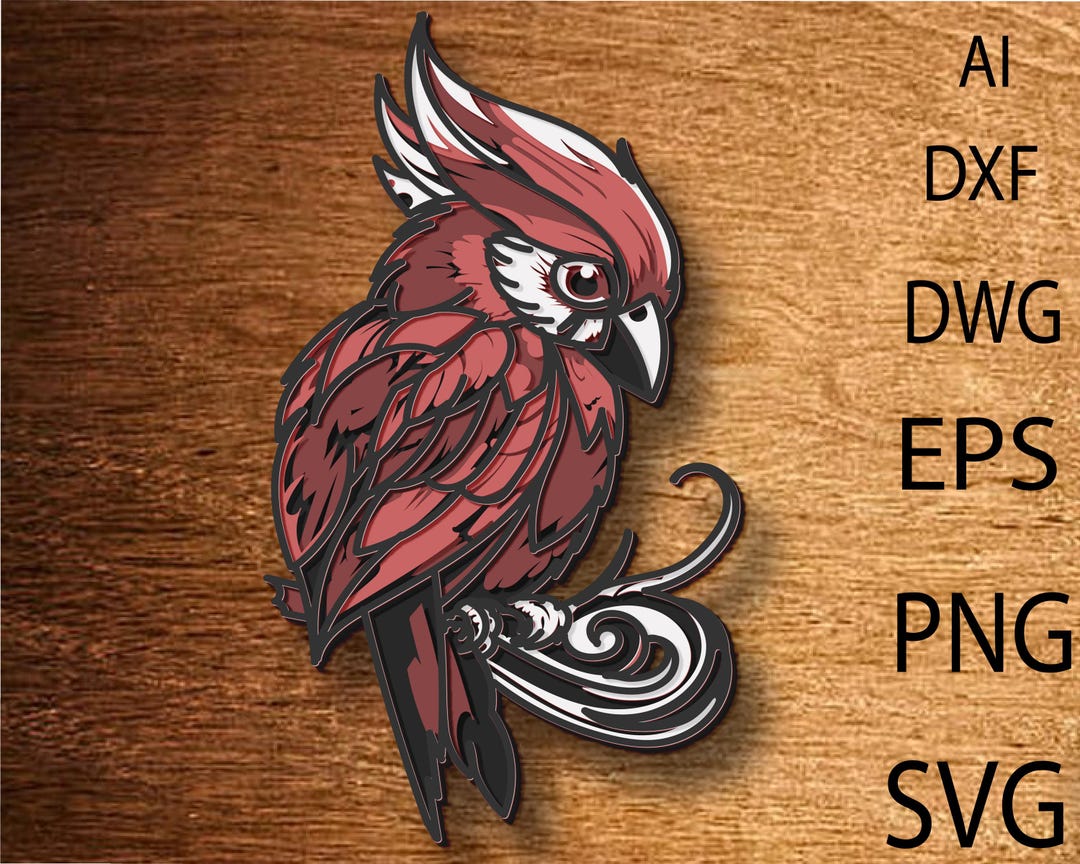 Bird Cardinal 3D Mandala SVG Files, New Year Decoration Laser Cutting ...
