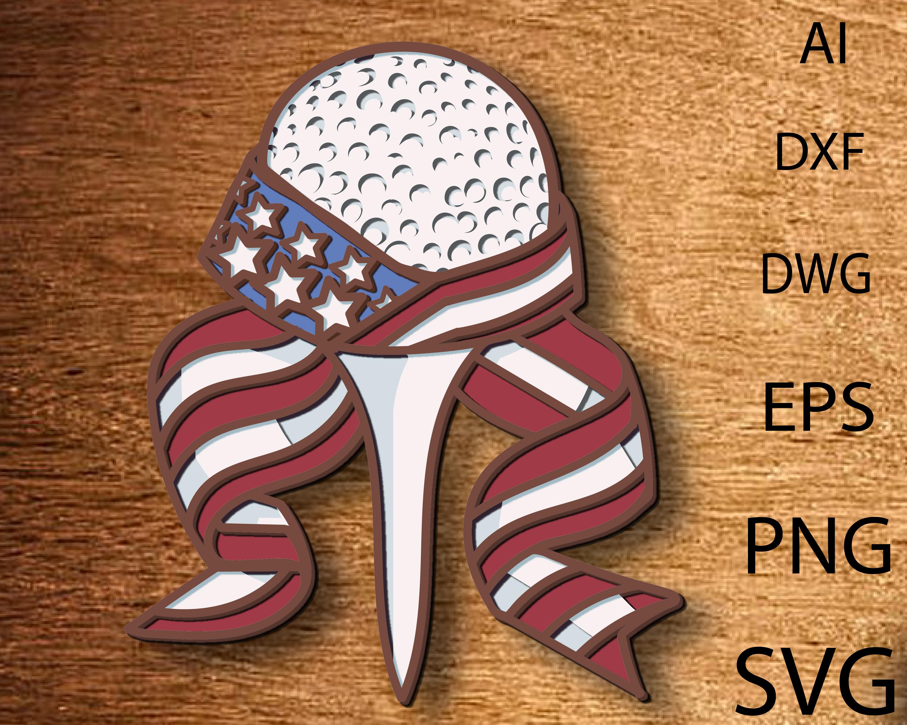 American Golf Multilayer SVG: Laser Cut File, CNC, Paper Cut (digital ...